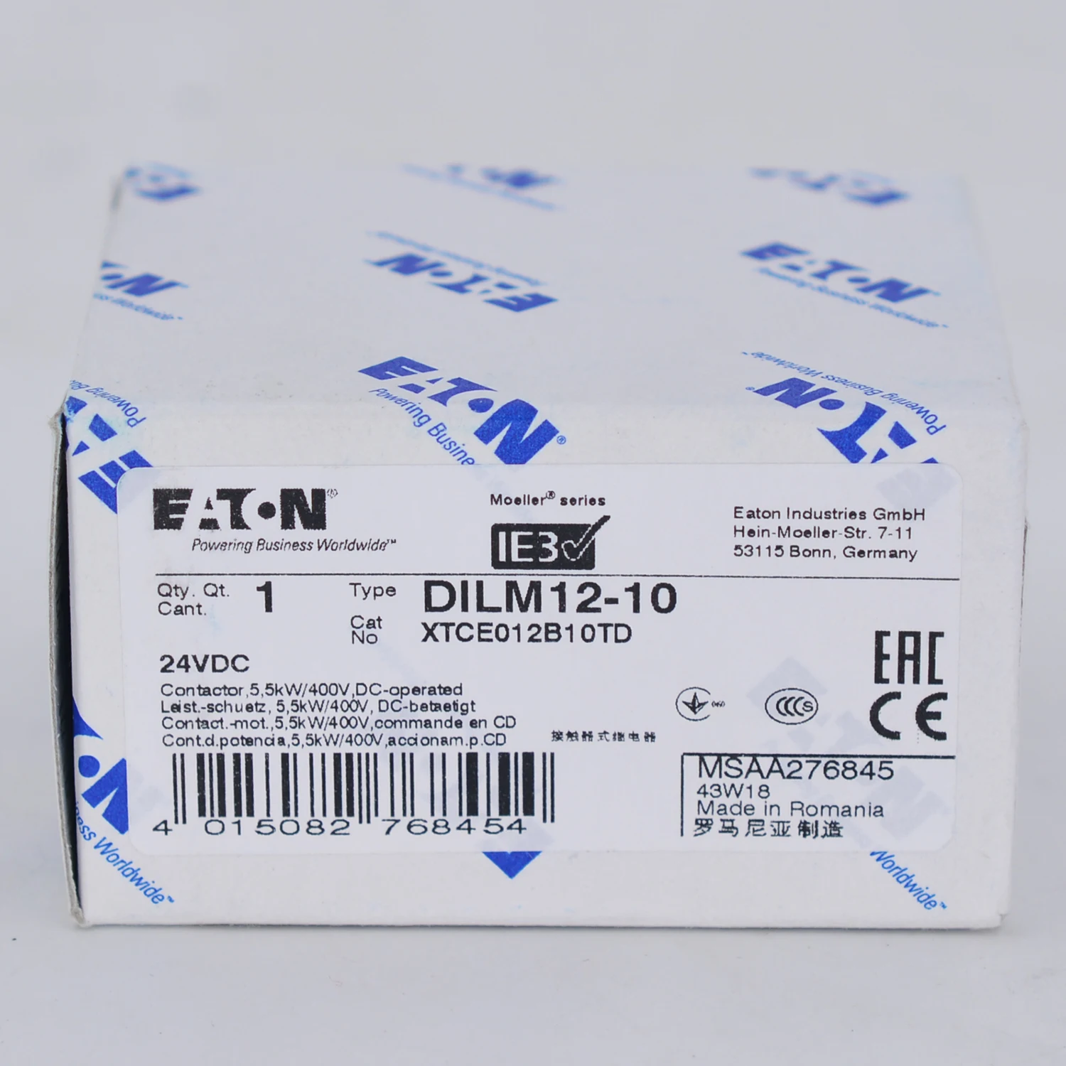 Dilm32-10 Xstart Dilm系列32a 3极15 Kw 1no Dc接触器操作螺钉端子dilm32-10 Rdc24 Rdc60 ...