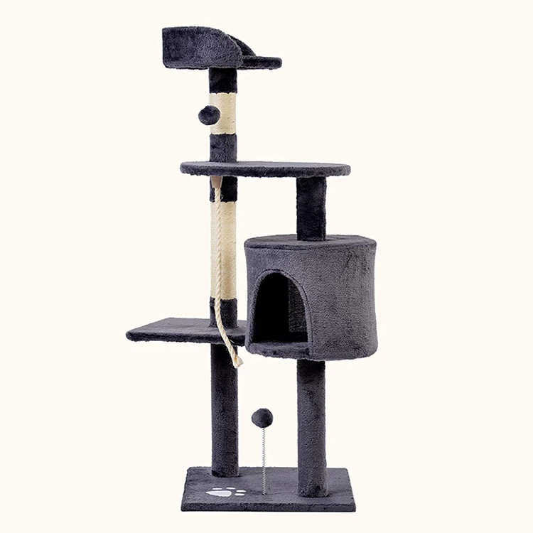 Large Wood Cat Climbing Frame Multi-layer Wooden Pet Climbing Cat Tree ...