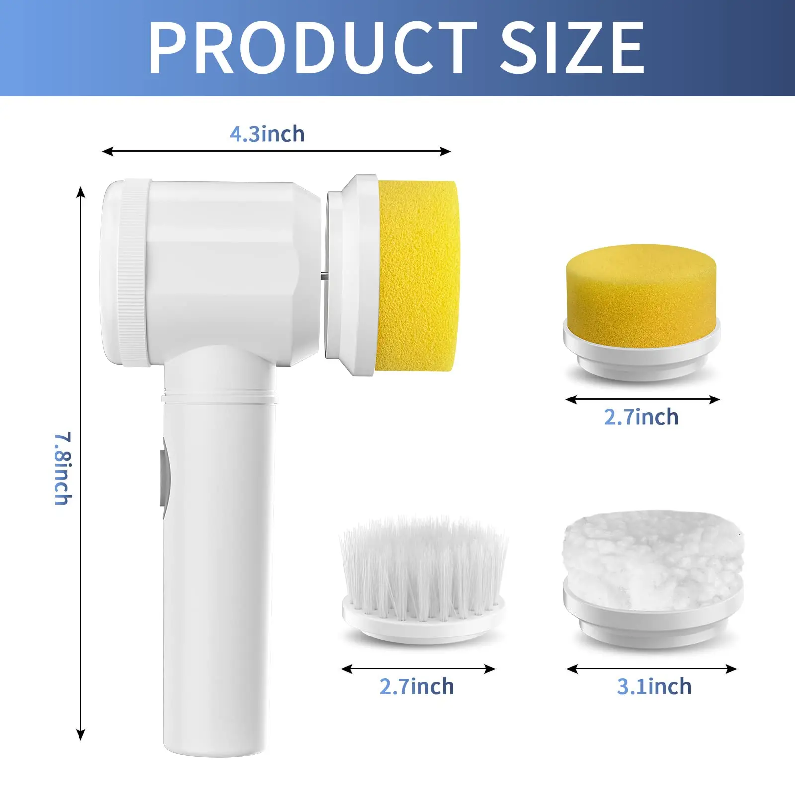 Cordless Electric Cleaning Brush For Kitchen Handheld Rechargeable ...