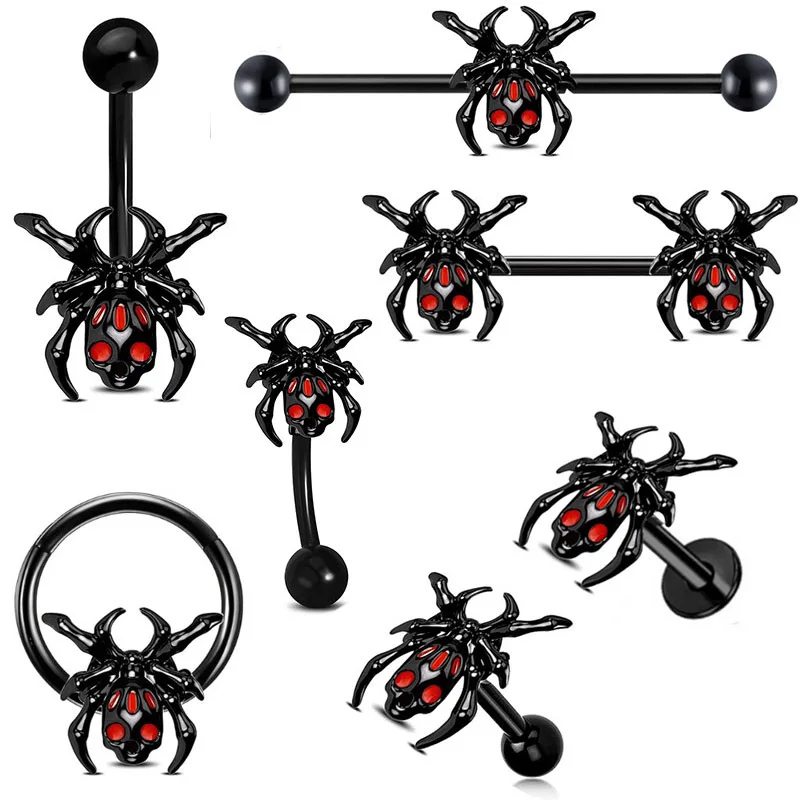 Spider Navel Ring Puncture Navel Ring Eyebrow Nail Ear Bone Nail Lip ...