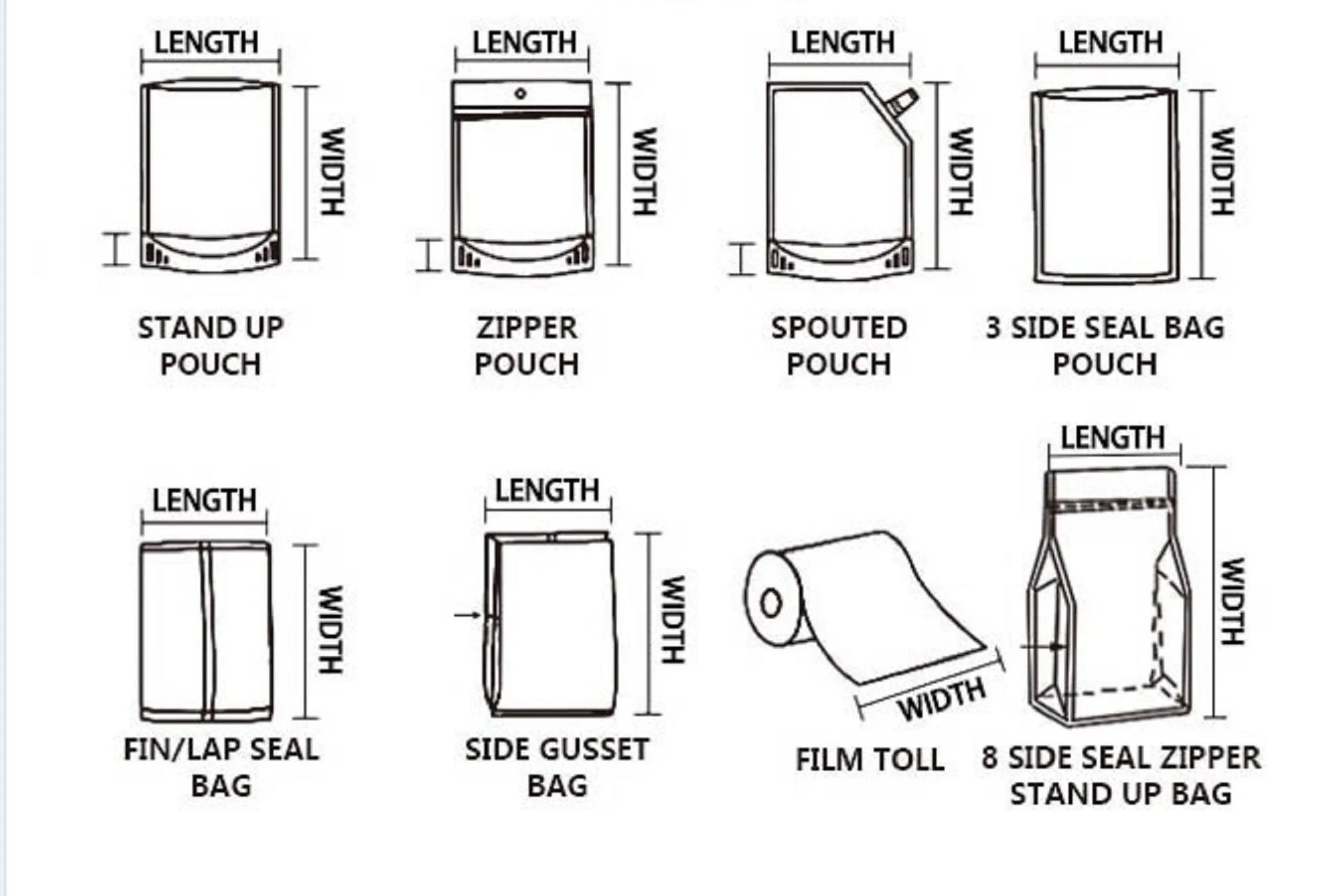 3 Side Seal Snack Packaging Bag Custom Vacuum Packaging Bags Foil ...