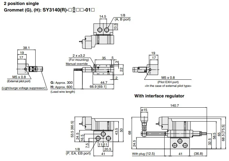 5-Port Solenoid Valve SY5000 Series - Durable Pneumatic Solutions with ...