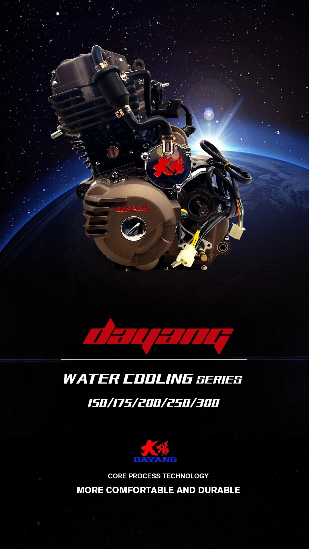 DAYANG 200cc Water-Cooled Petrol 3 Wheels Motorcycle Engine