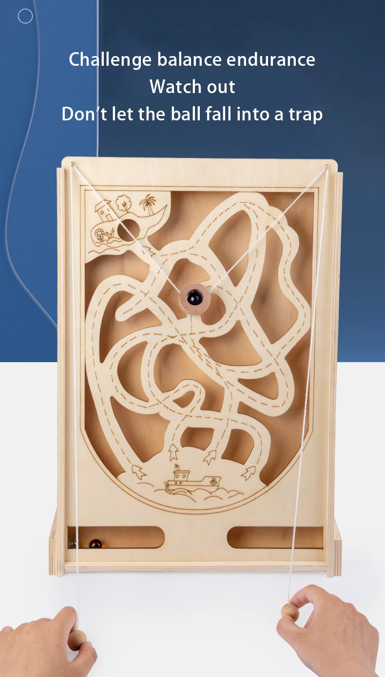 Montessori Kids Table Maze Balance Marbles Game Wooden Pinball - Buy ...