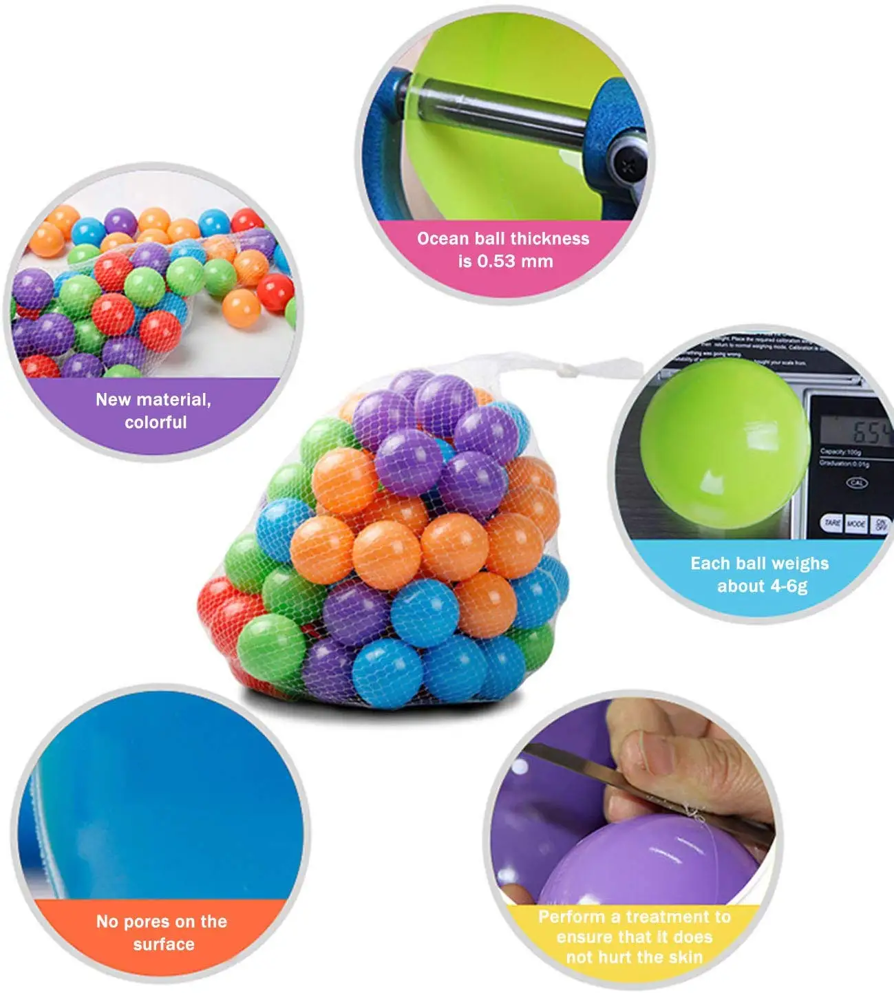 Transparent Plastic Pe Ball Pit Balls 65mm Playballs For Kids Aged 0-24 ...