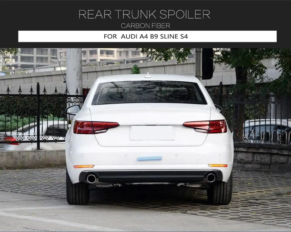 Carbon Fiber Rear Trunk Spoiler for Audi A4 B9 Quattro S Line S4 Sedan ...