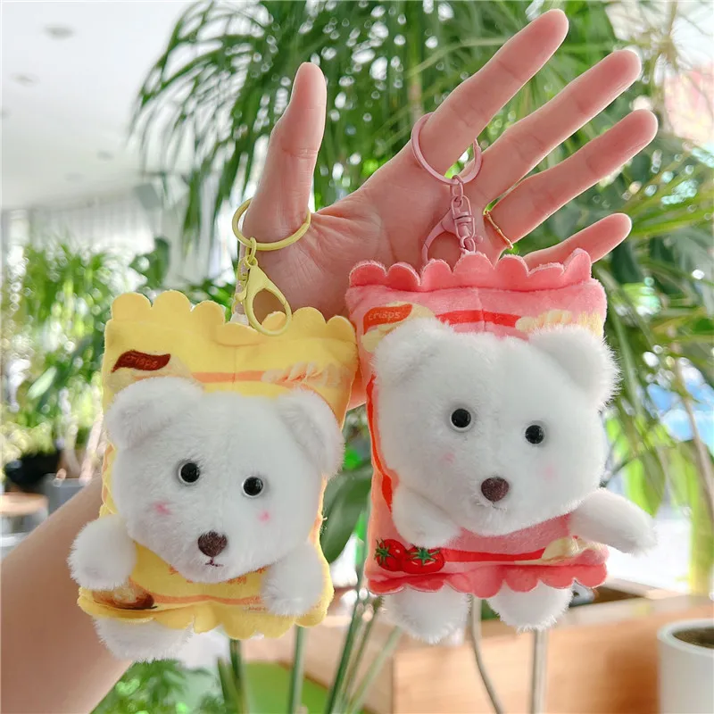 Lovely Plush Doll Keychains Cartoon Cute Potato Chips Teddy Bear Plush ...