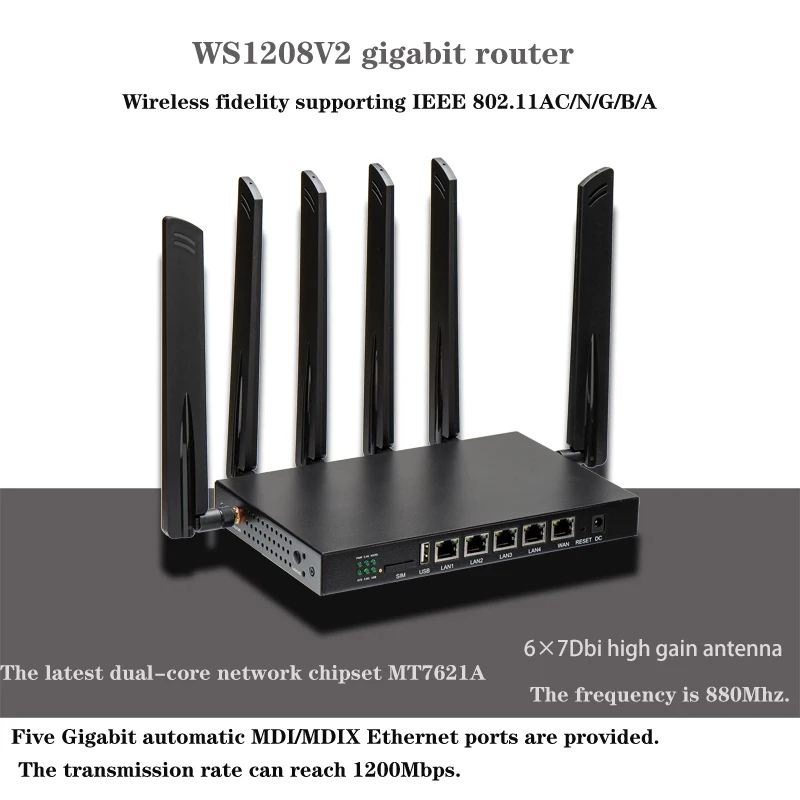 1200mbps Dual Band Router - HUASIFEI WS1208V2 Firmware RM502Q-AE