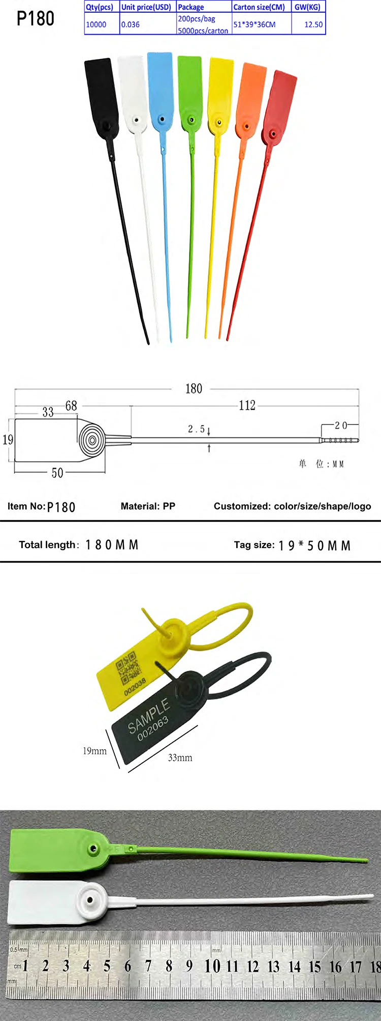 Plastic Security Tags Manufacturer Custom Logo Clothing Disposable Seal ...