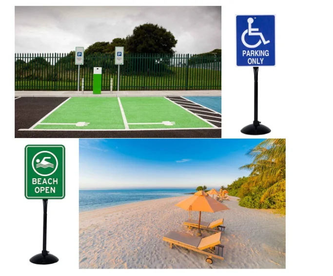 Heavy Duty Cast Iron Sign Post And Base Kit Portable Sign Holder For ...