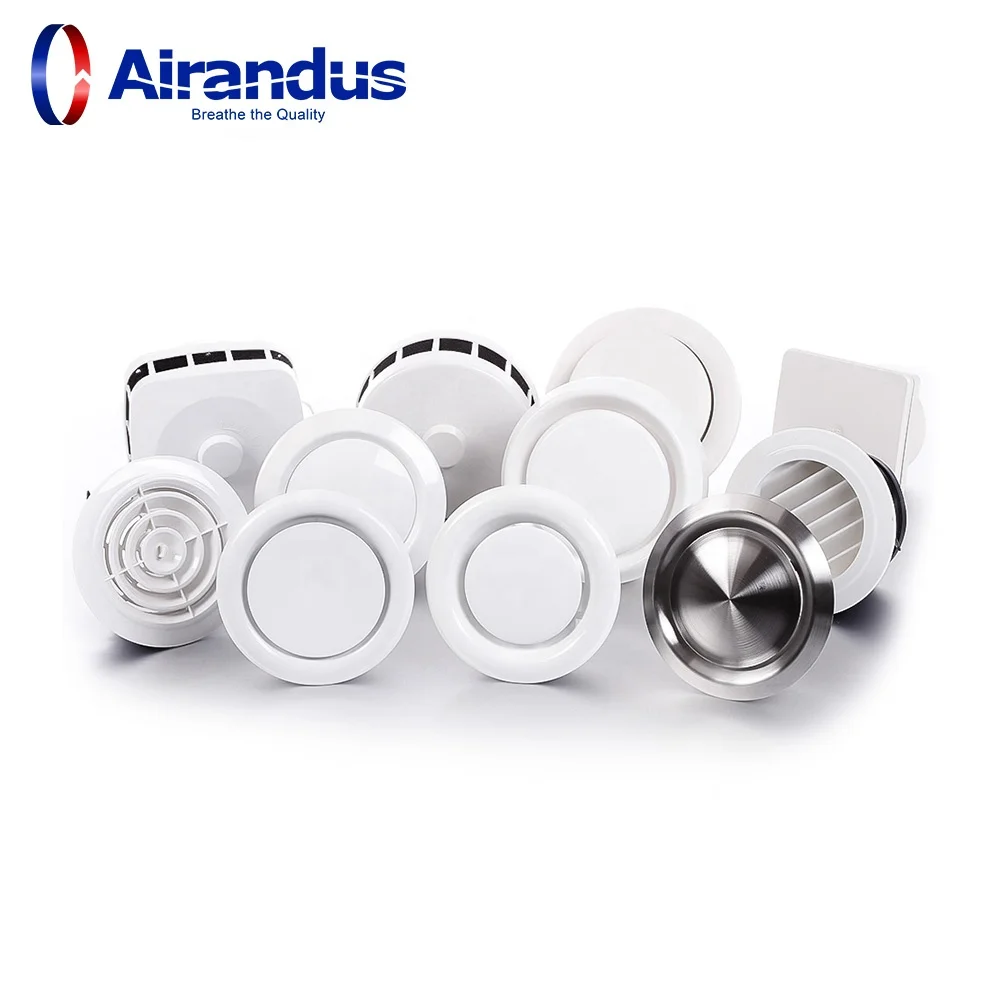 Hvac System Air Conditioner Exhaust Decorative White Ceiling Diffuser Round Plastic Air Grille ...