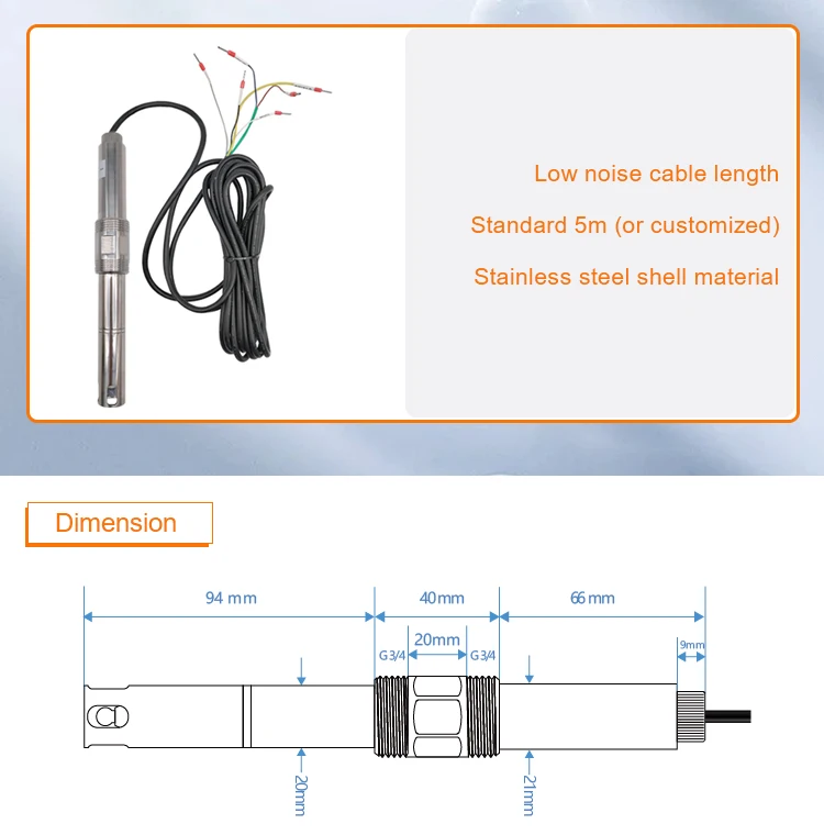 RS485 Ph Sensor - Online Digital PH Meter with Stainless Steel