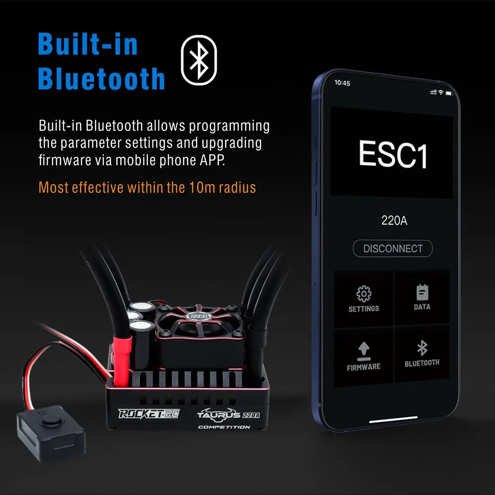 Taurus 220A ESC - Bluetooth Sensored Brushless Speed Controller