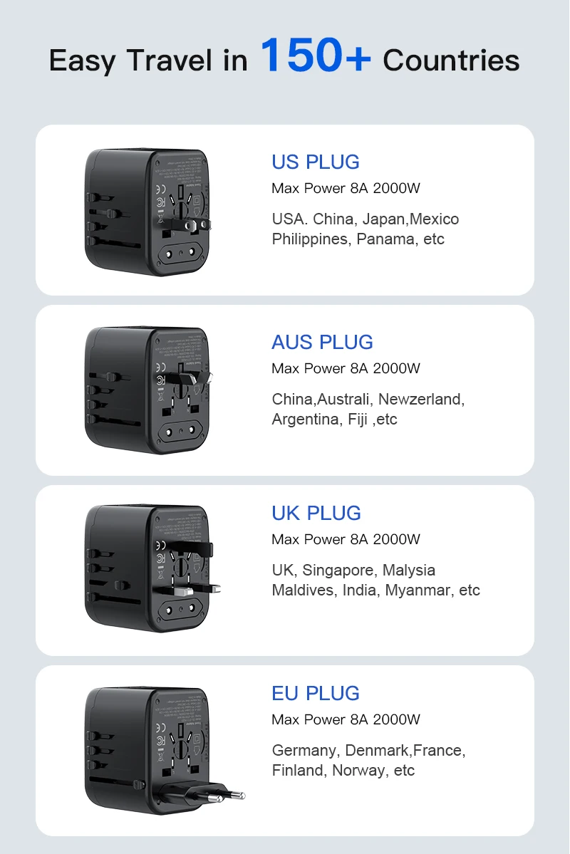 Universal Travel Adapter Pd Adapter Electrical Plug Socket World Travel ...