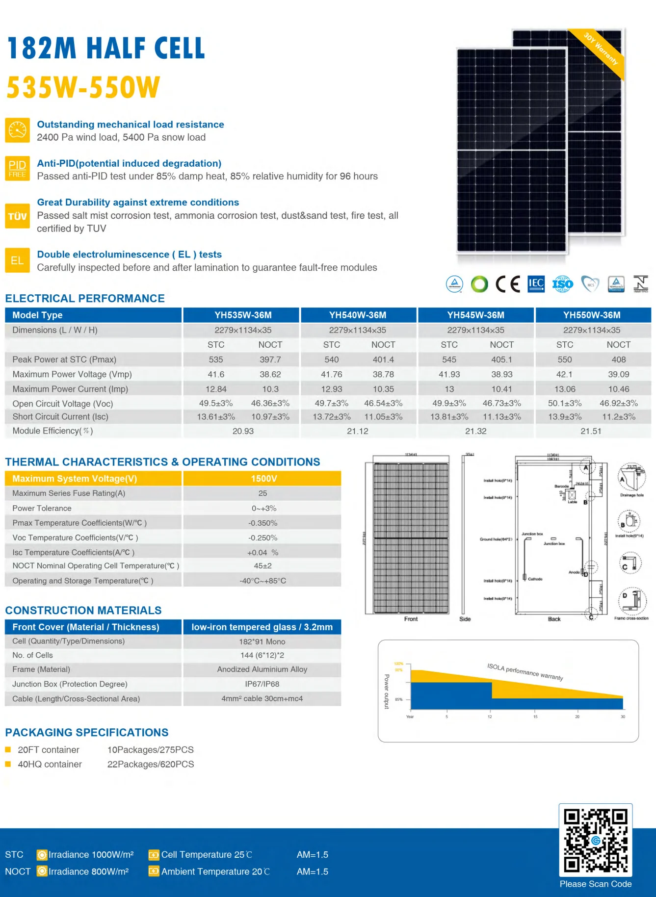Gcsoar 182m Half Cell 550 Watt All Black Solar Panel With Ce Iec Iso ...