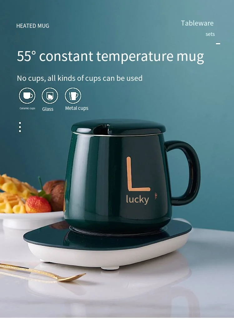 Smart Ceramic Mug Heater Cup Coaster Warmer Thermostatic Coffee Heating ...