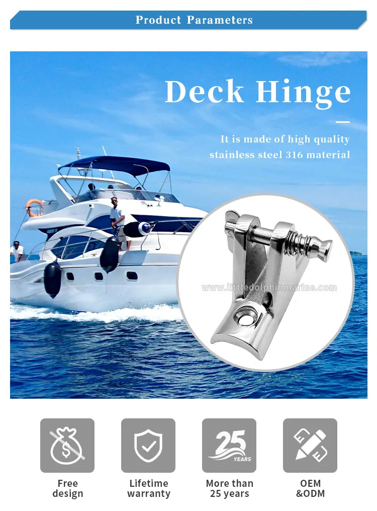 Little Dolphin Deck Hinge With Removable Pins Marine Grade Bimini Top 316 Stainless Steel Swivel ...