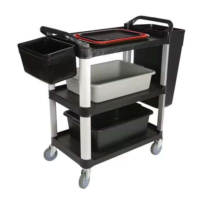 Large Utility/Bussing Cart Three Shelves Service Trolley Triangle Pipe ...
