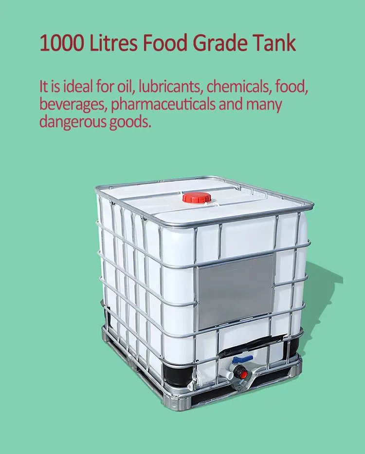 Hdpe 1000l Plastic Water Tank Ibc Chemical Storage Container Square ...