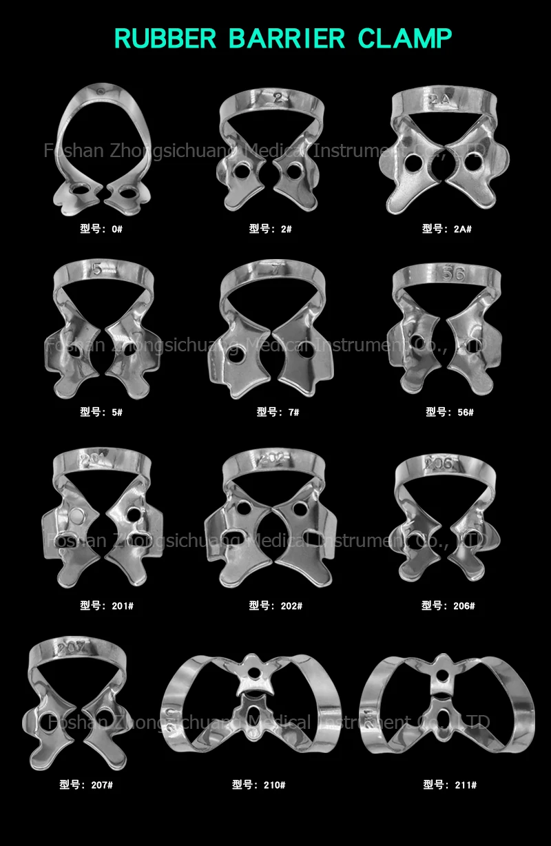 Dental Endodontic Rubber Dam Clamp Dental Medical Rubber Dam Kit Dental ...
