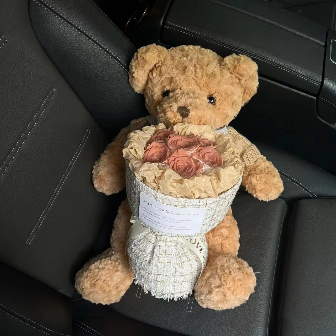 Fast Delivery Luxury Christmas Gift Artificial Flower Rose Bouquet Bear ...