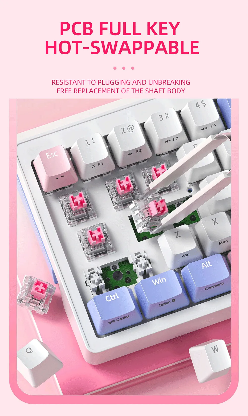 65% Mechanical Keyboard with 68 Keys - RGB Backlit Gaming