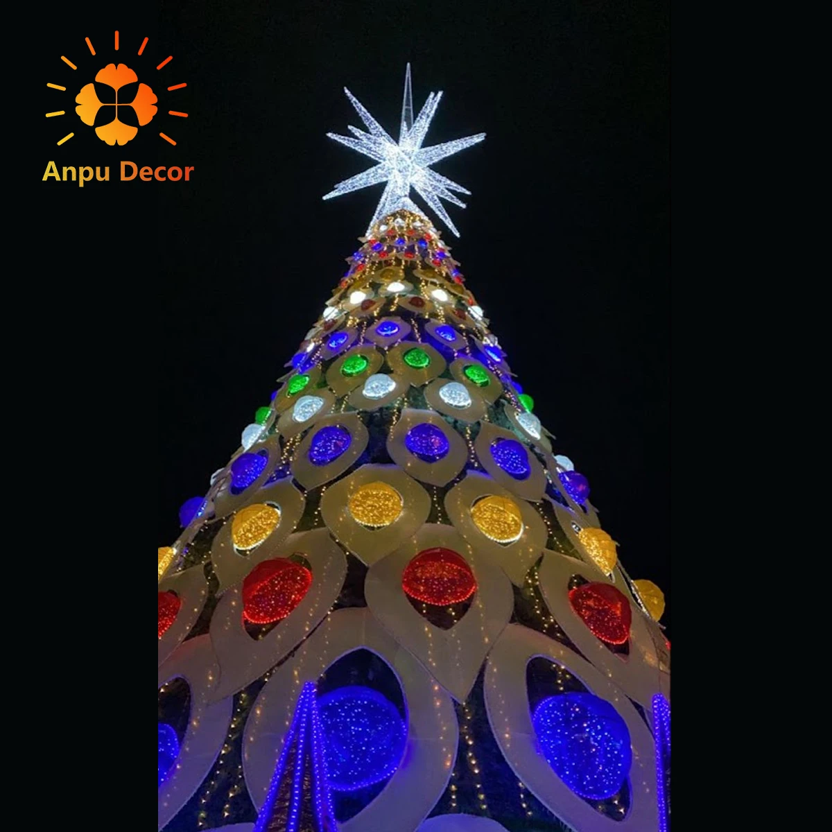 ANPU Smart 3D LED Christmas Tree Lights Outdoor Programmable with ...