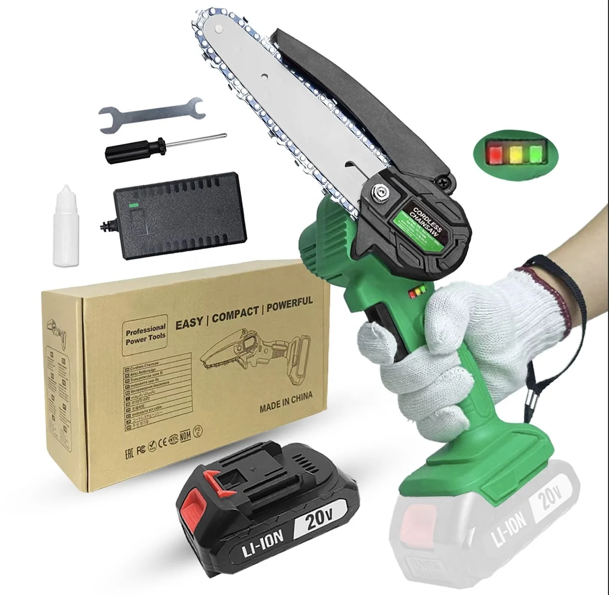 Outdoor Wood Cutting Tool Cs-150 20v Cordless Electric Chain Saw Power ...