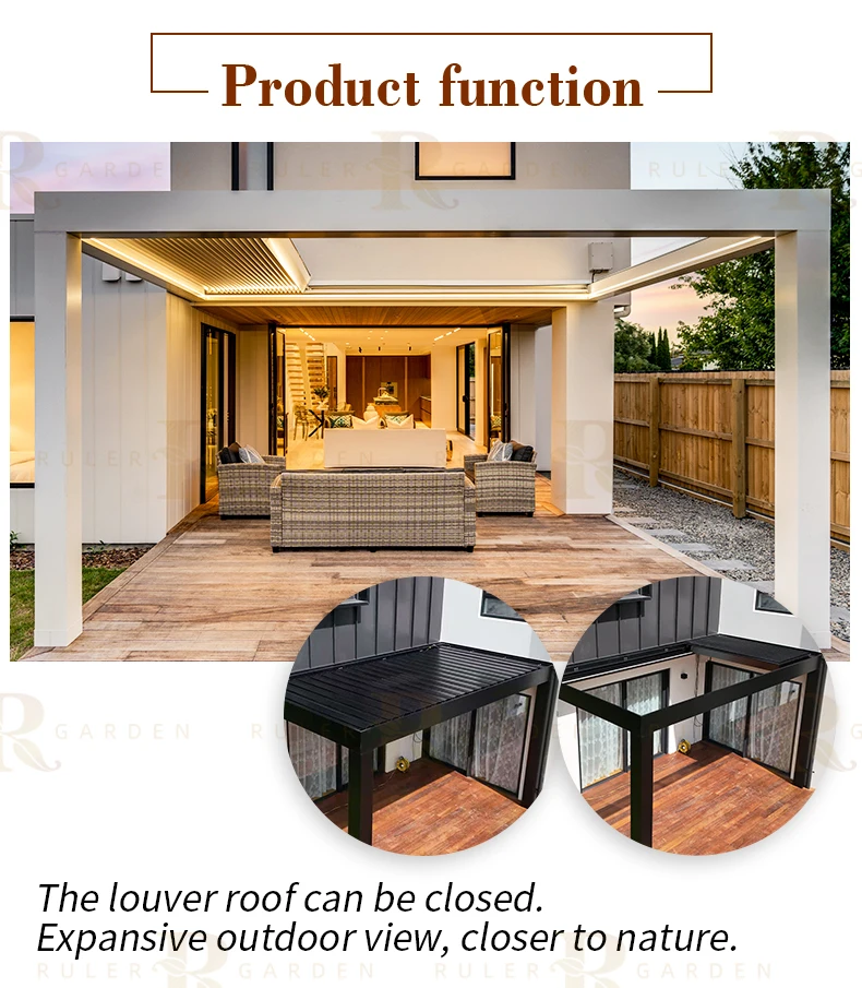 Pergola Roof Cover Exterieur Motorized Folding Electrical Veranda ...