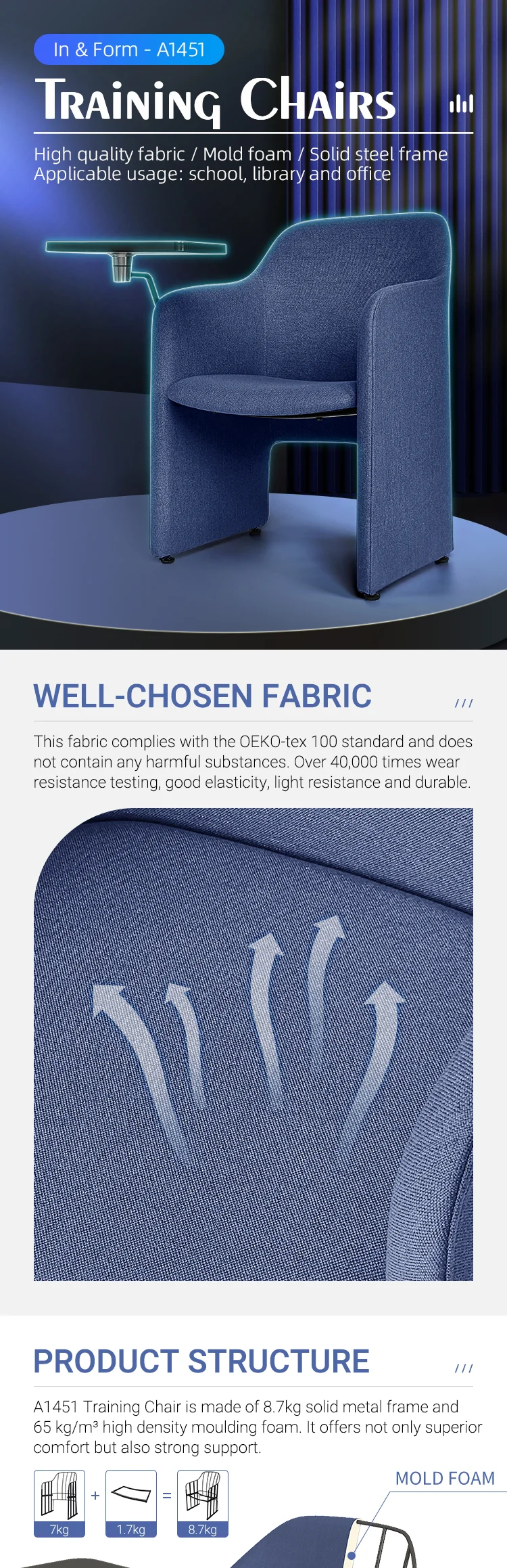 Foldable Writing Pad Tablet Upholstered ArmChair Nordic Design School ...