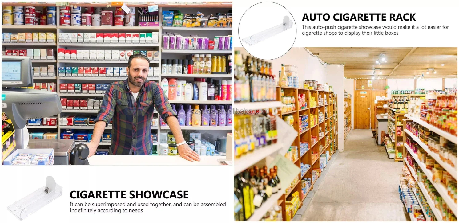 Acrylic Spring Shelf Pushers System - Adjustable & Versatile