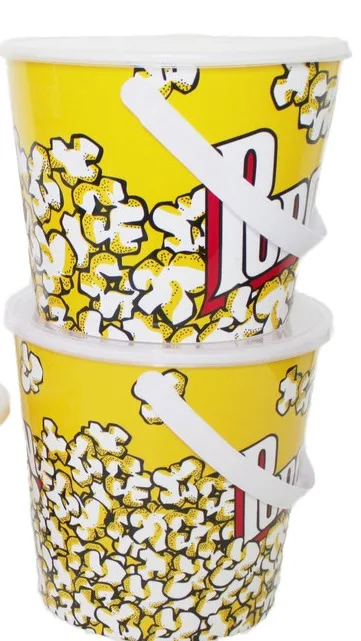 Various Sizes Plastic Popcorn Buckets With Handle And Lid - Buy Popcorn ...