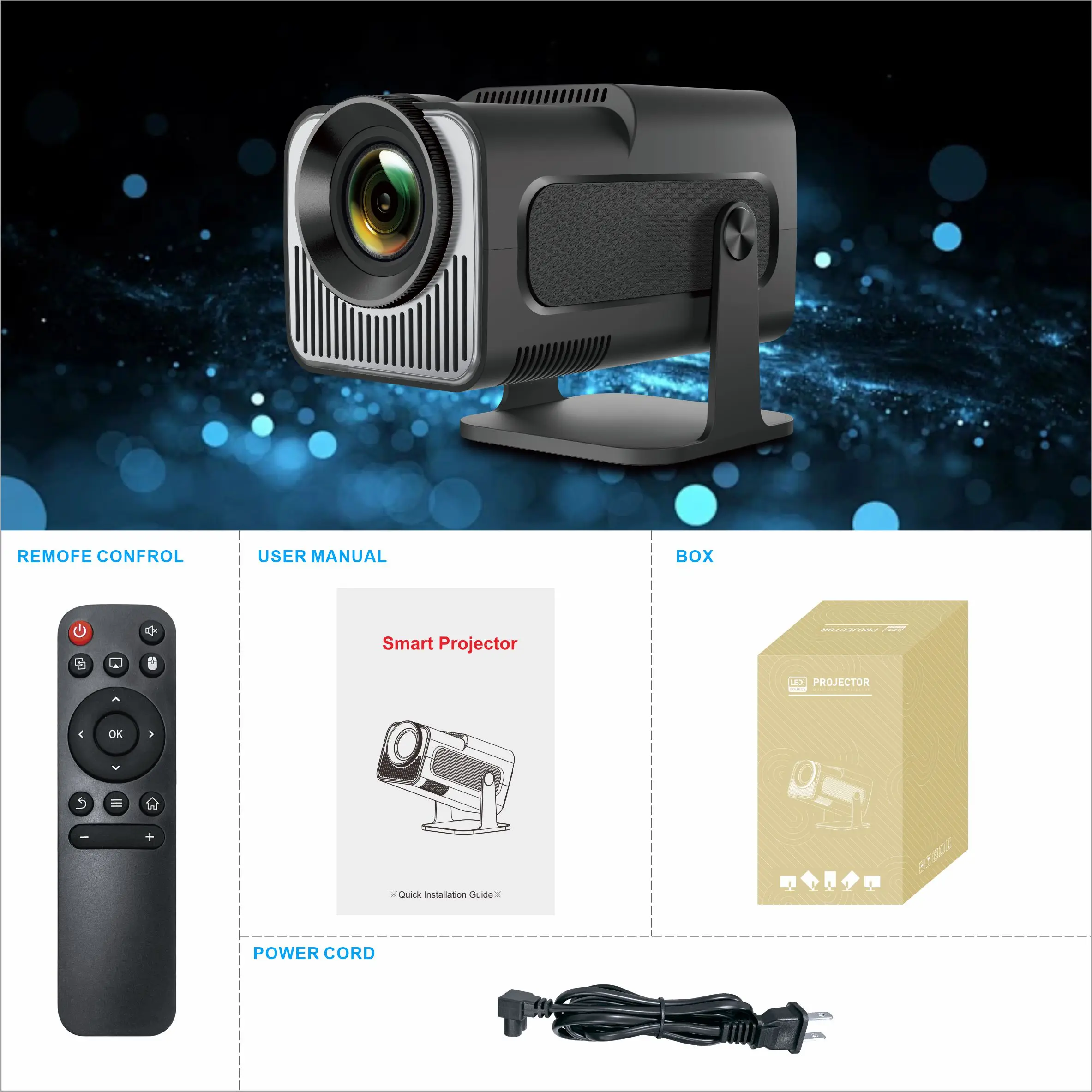 HY320 MINI Projector - Portable 4K Home Theater Experience