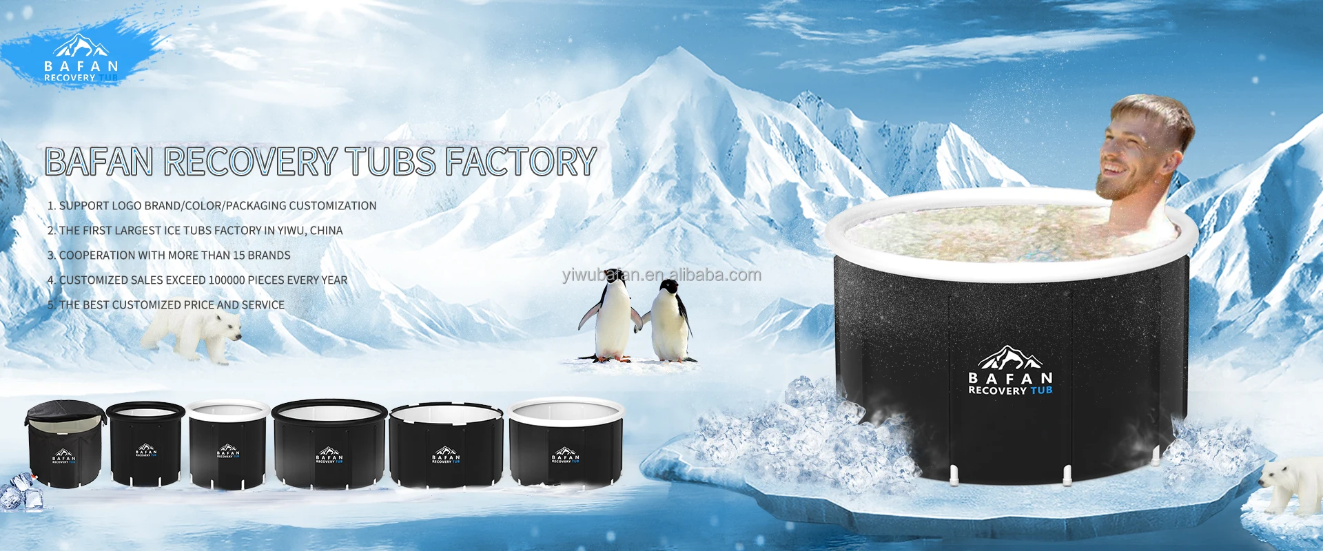 BAFAN Custom Portable Folding Ice Baths for Recovery
