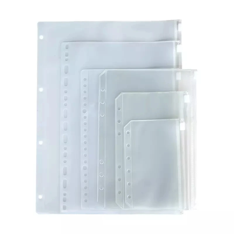 Custom Transparent PVC Zipper Pouch Pocket Budget Binder Clear Pocket 6 ...