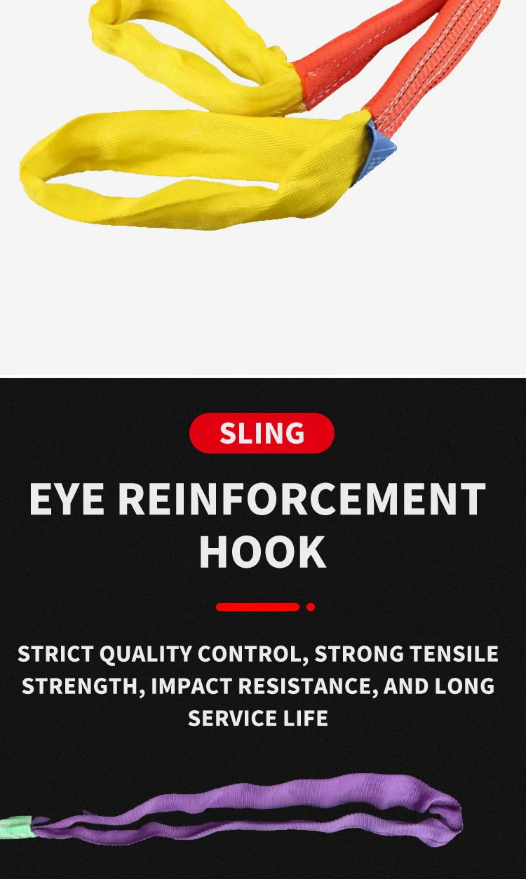 Round Slings Custom Crane Lifting Sling Belt 1t 2t 4t 6t 8t Soft Hoist ...