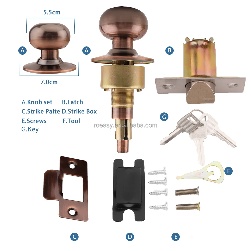 Roeasy Turkey Security Round Ball Door Locks for Aluminium