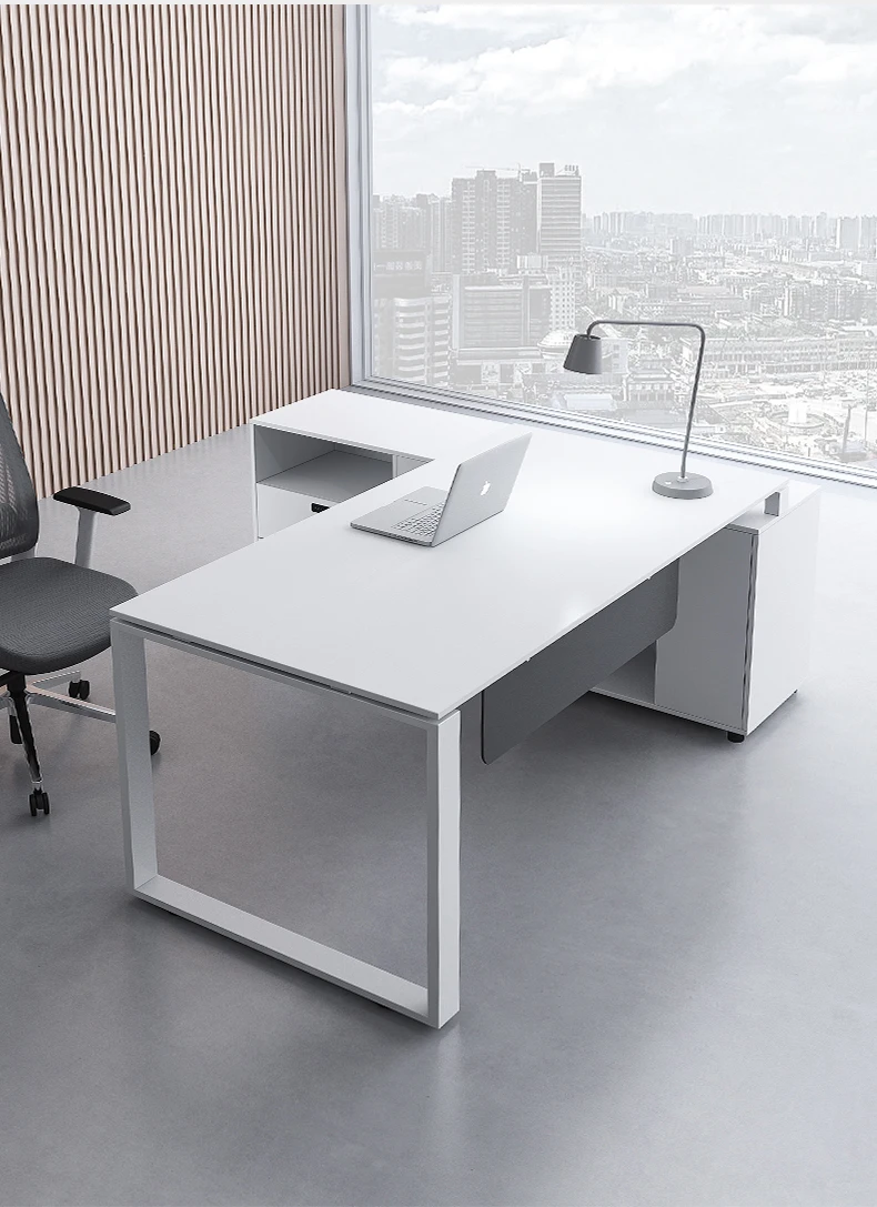 Simple Minimalist White Office Furniture Modern Office Table Desk ...