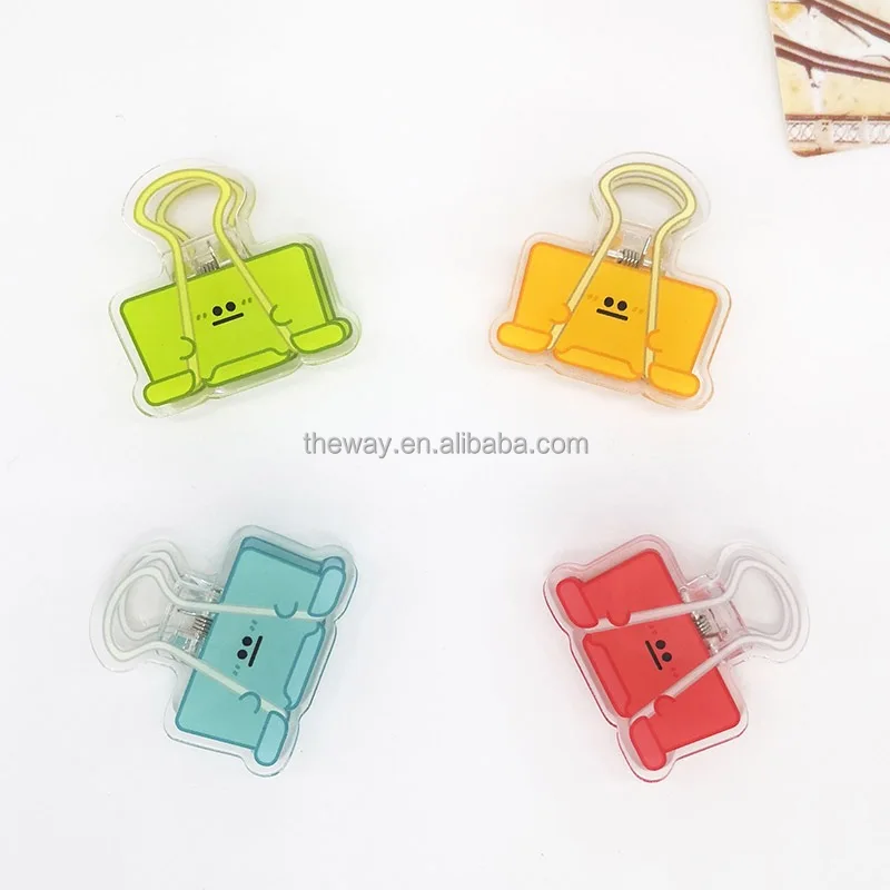 Cute Clear Plastic Paper Clamps for Office Documents