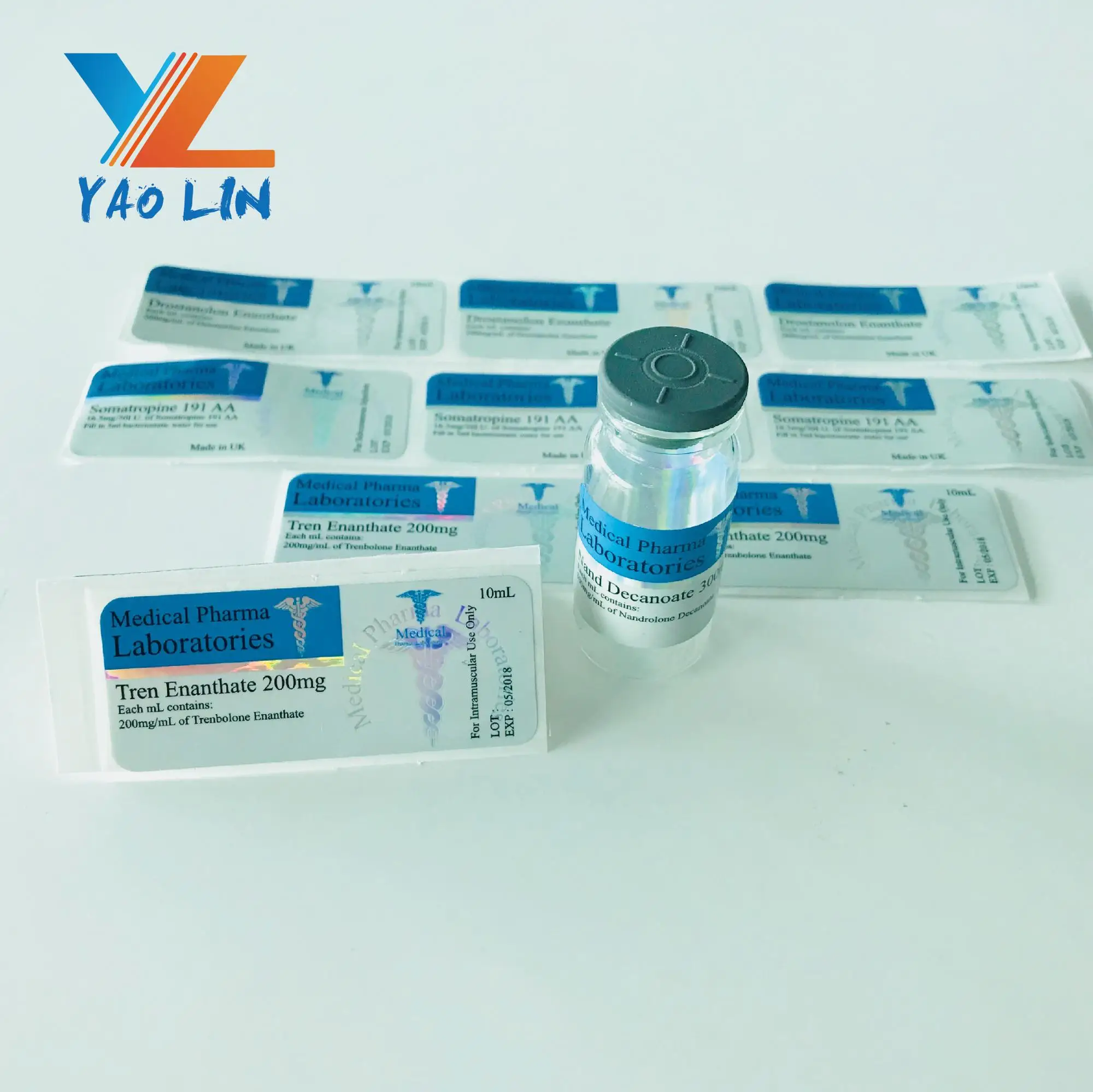 Custom Liquor Intramuscular Injection 10ml Vial Labels For Steroid ...