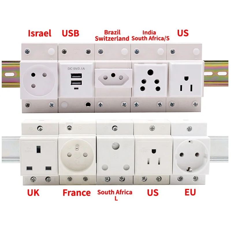 PT-313 UK Standard Din Rail 13A Socket - Commercial Use White Wall ...