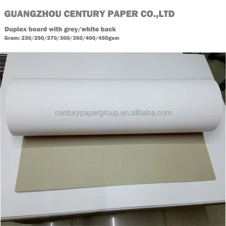 White Coated Duplex Board Grey Back 250GSM to 500GSM Cardboard Duplex ...