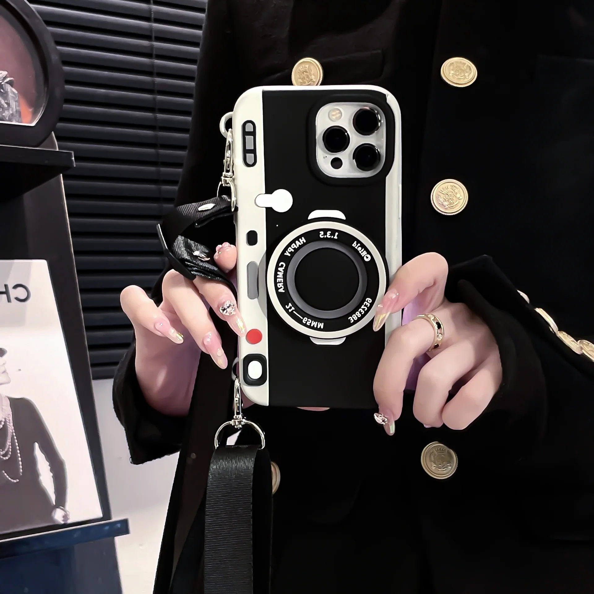 Hot Sale Vintage Camera Long Strap Crossbody Hanging Neck Phone Case ...