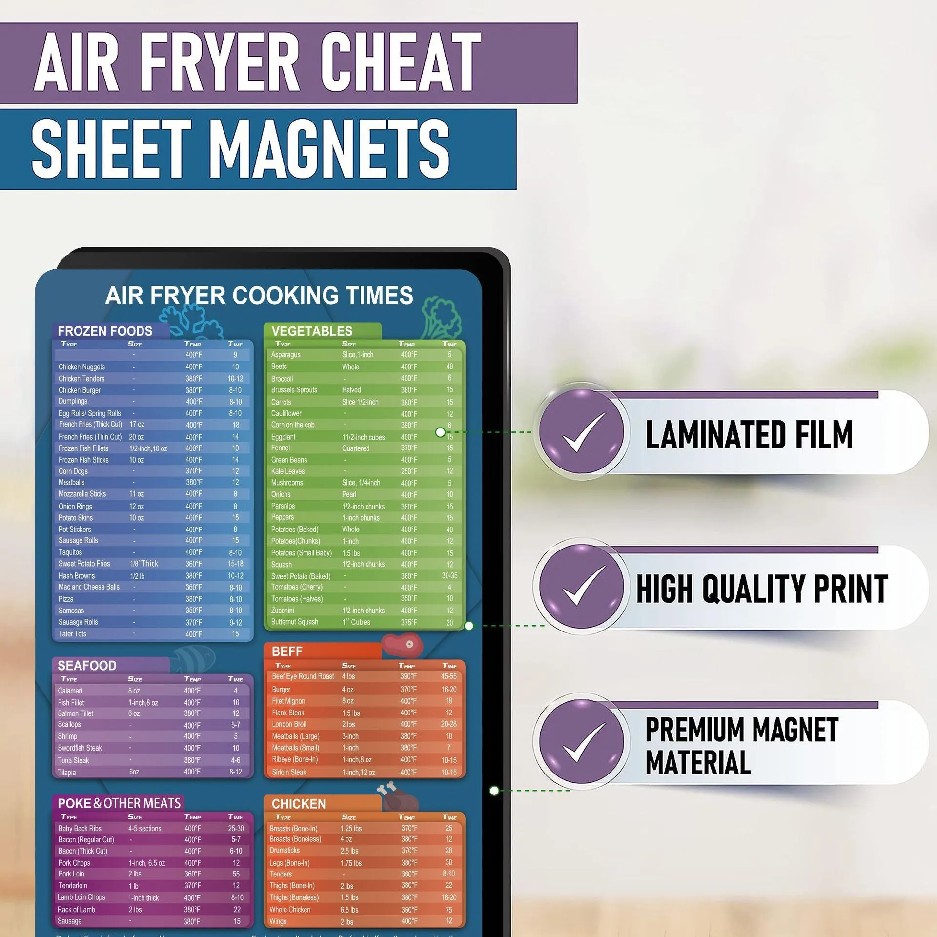 Customized Kitchen Cooking Time Conversion Chart Fridge Magnet| Alibaba.com