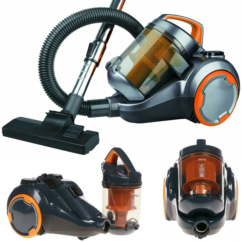 Bagless Canister Vacuum Cleaner with Auto Cord Rewind & HEPA Filter