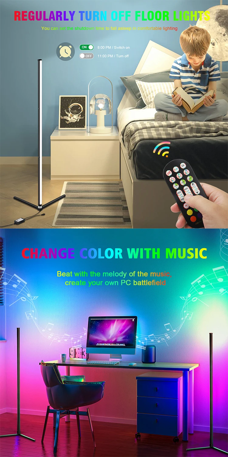 Nordic Stand Minimalist Smart LED Floor Lamp for Living Room