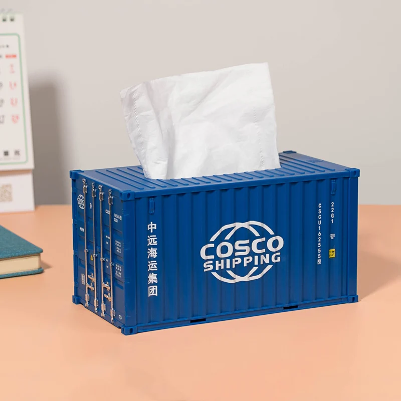 Custom Logo Cosco Shipping Container Scale Model 1:25 Tissue Box Cover ...