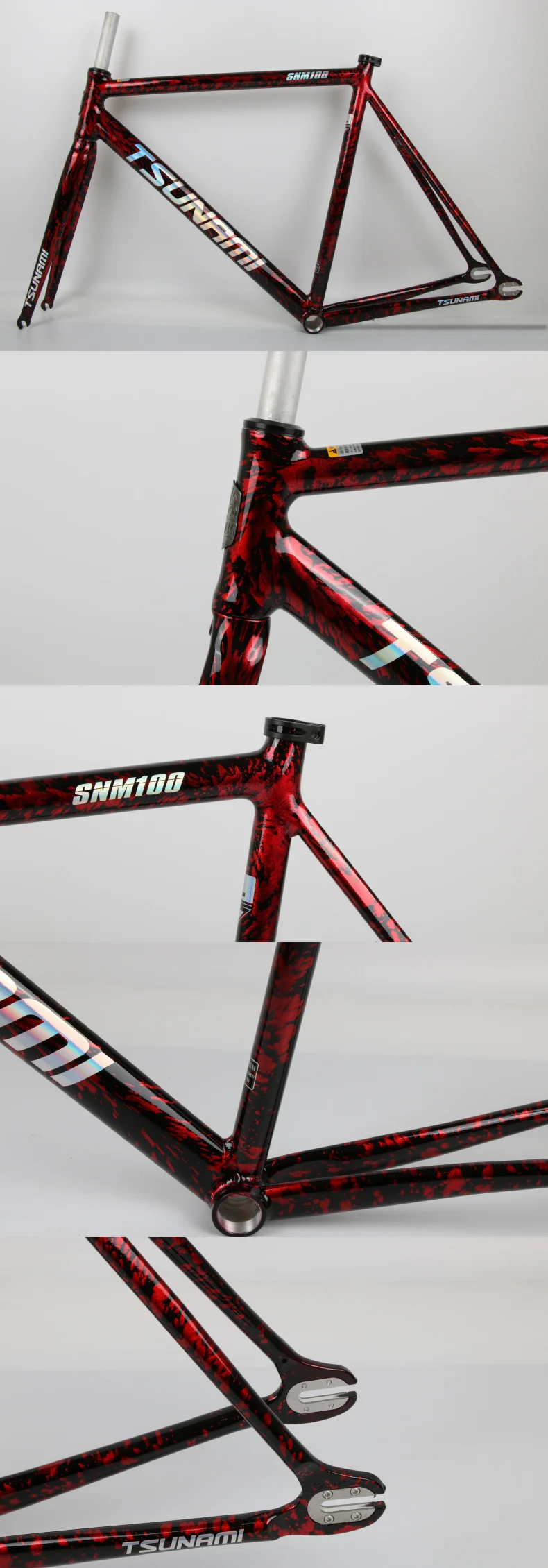 2025 TSUNAMI SNM100 Firework Color Fixed Gear Bike Frame