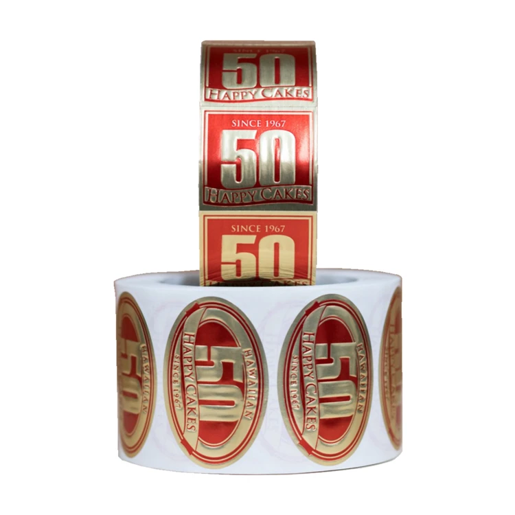 Gold Stamping Sticker Printing - Embossed Metallic Foil