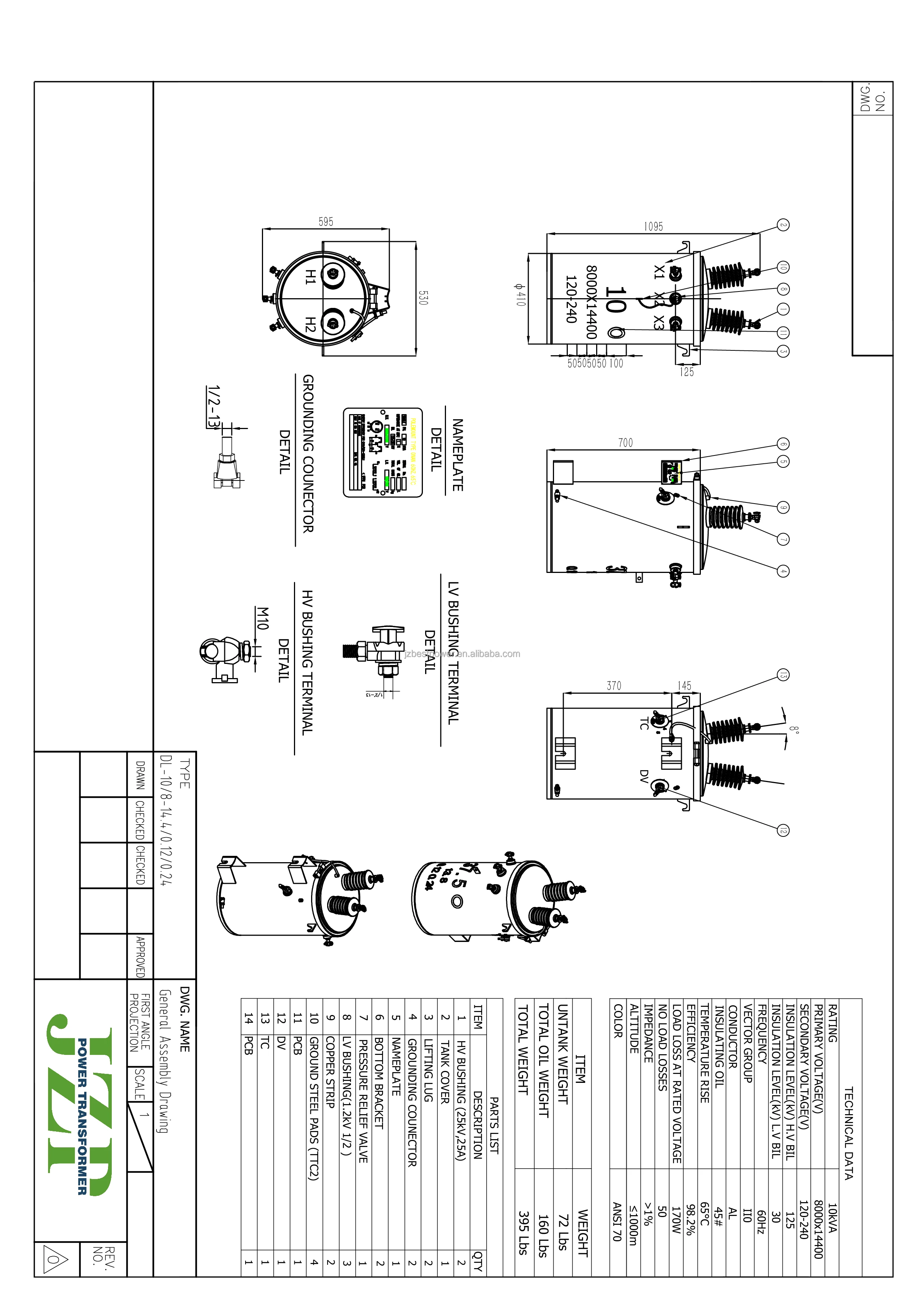 Pole Mounted Transformer 15 Kva 25kva 50 Kva 0.72kv/34.5kv Single Phase ...